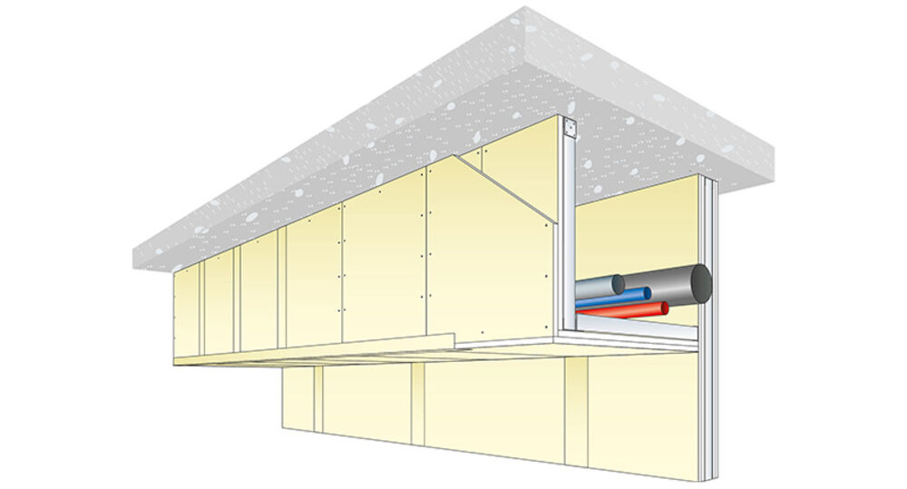 Gaine technique Horizontale composée d'une contre-cloison PRÉGYMÉTAL ...