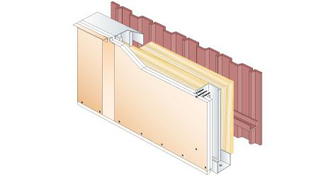 Contre-cloison PRÉGYWAB® sur montants - 2 BA18 S WAB - EI60 - M48-35 Wab - Isolant - Siniat France